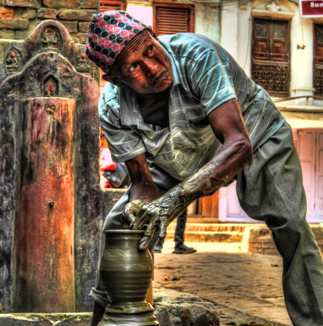Faces of Bhaktapur #2 - Pottery Square - Images & Words